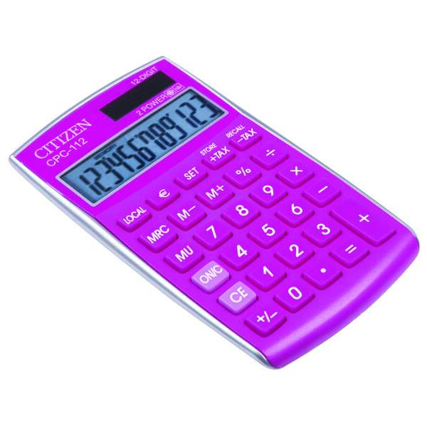 Calculator de birou CITIZEN CPC-112, solar, 12 cifre, afisaz inclinat ...