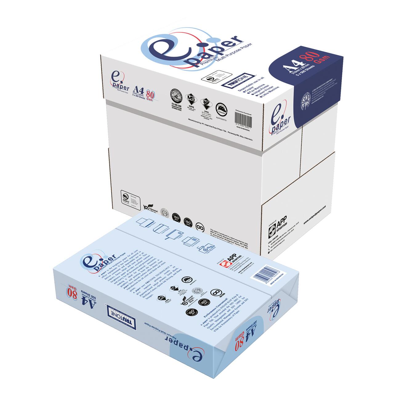 Hartie copiator E-PAPER, A4, 80 gr, clasa C, alb 145 CIE - OVM Paper