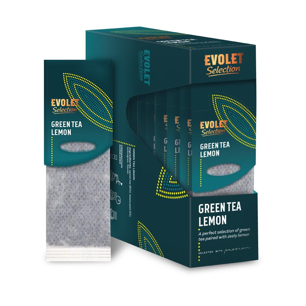 Ceai EVOLET Selection GP - Green Tea Lemon, cutie 20 plicuri x 4 gr ...