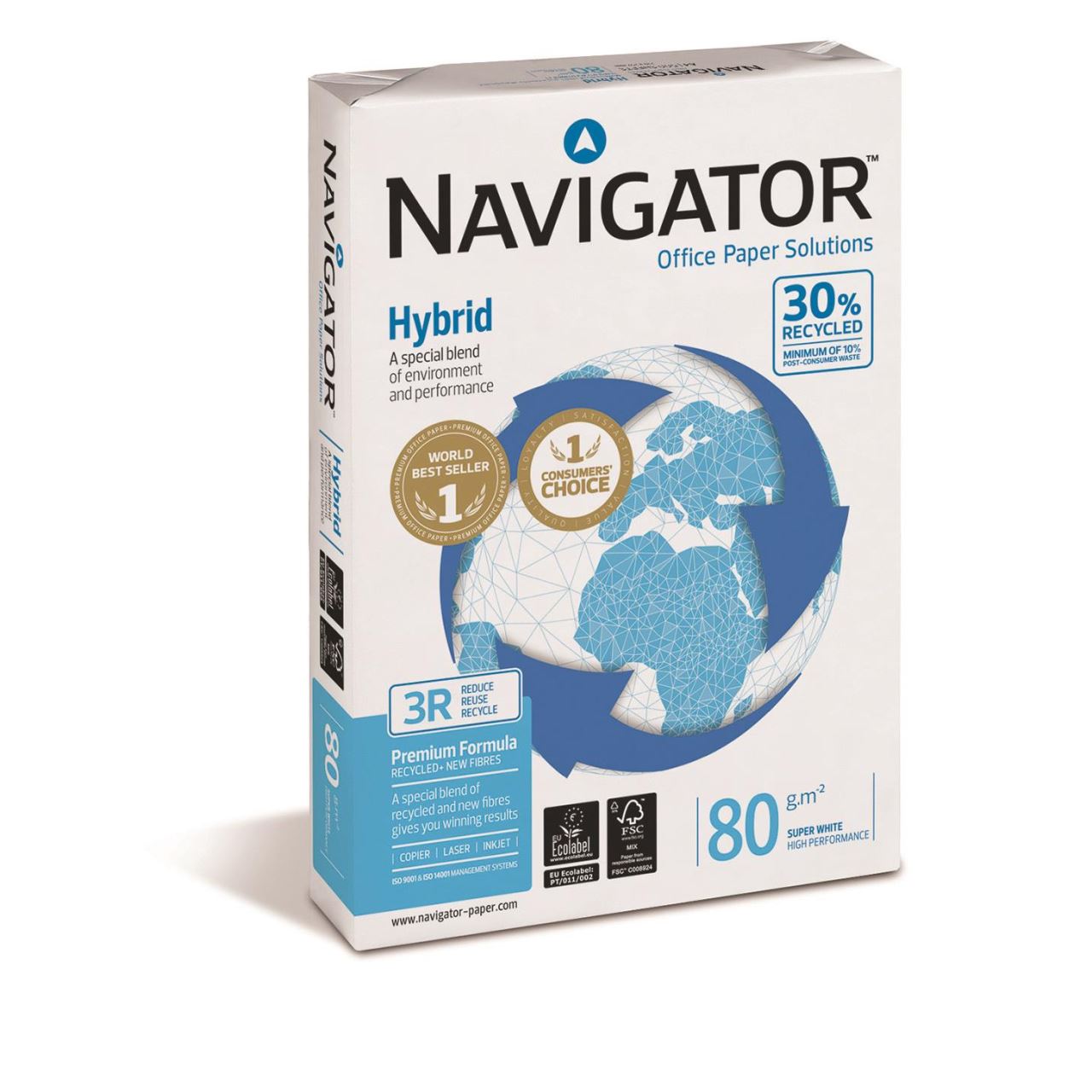 Hartie copiator NAVIGATOR Hybrid FSC, A4, 80 gr, clasa B, 500 coli, alb ...