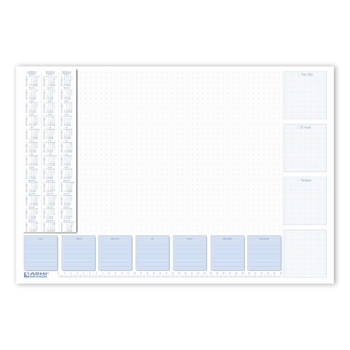 Planner birou multianual ARHI DESIGN, 24 file, pentru 2022, 2023, 2024 ...