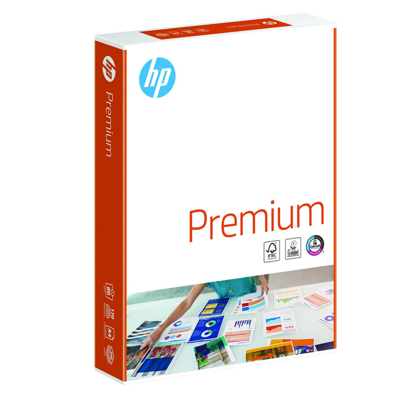 Hartie copiator HP Premium, A4, 80 gr, clasa A, 500 coli, alb 170 CIE ...