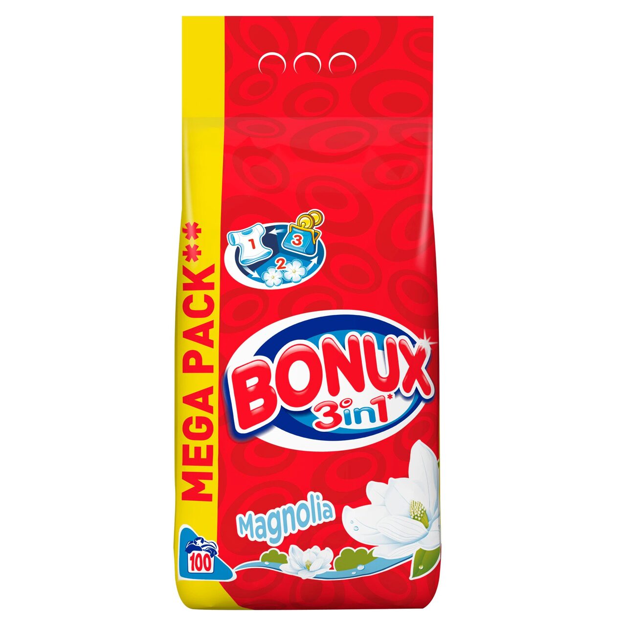Detergent pudra BONUX 10 kg, 3 in 1 automat, Colors magnolia, 100 ...