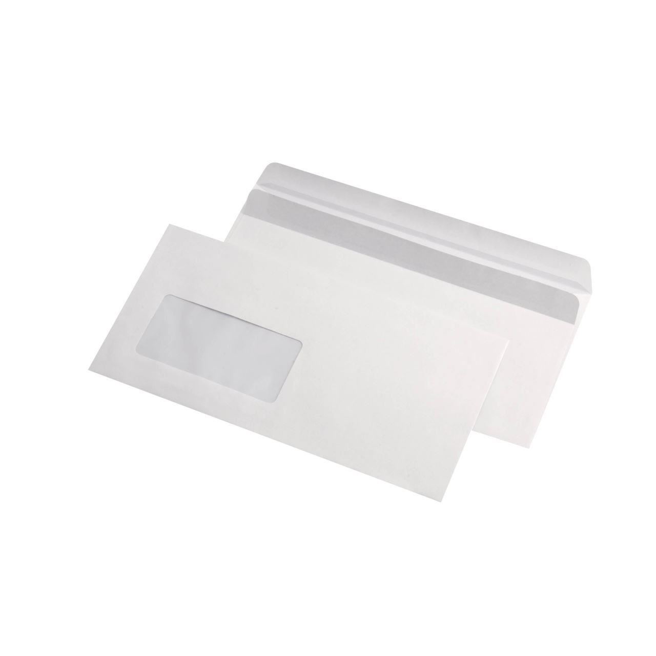 Plic DL (110 x 220 mm) cu fereastra dreapta, alb, autoadeziv, 10/set ...