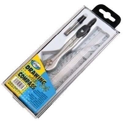 Trusa geometrie CENTRUM, (compas, rigla, echer, raportor), in etui ...