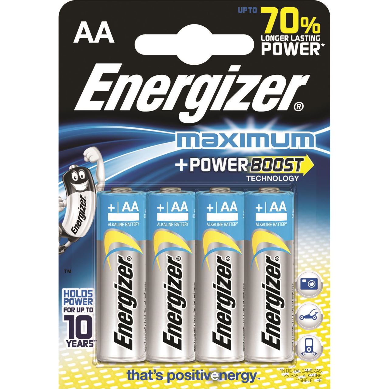 Baterii Energizer Maximum R6, AA, 1.5 v, 4 buc/set - OVM Paper