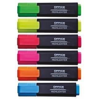 Textmarker OFFICE Products, scriere de 1 -5 mm, set 6 culori - OVM Paper